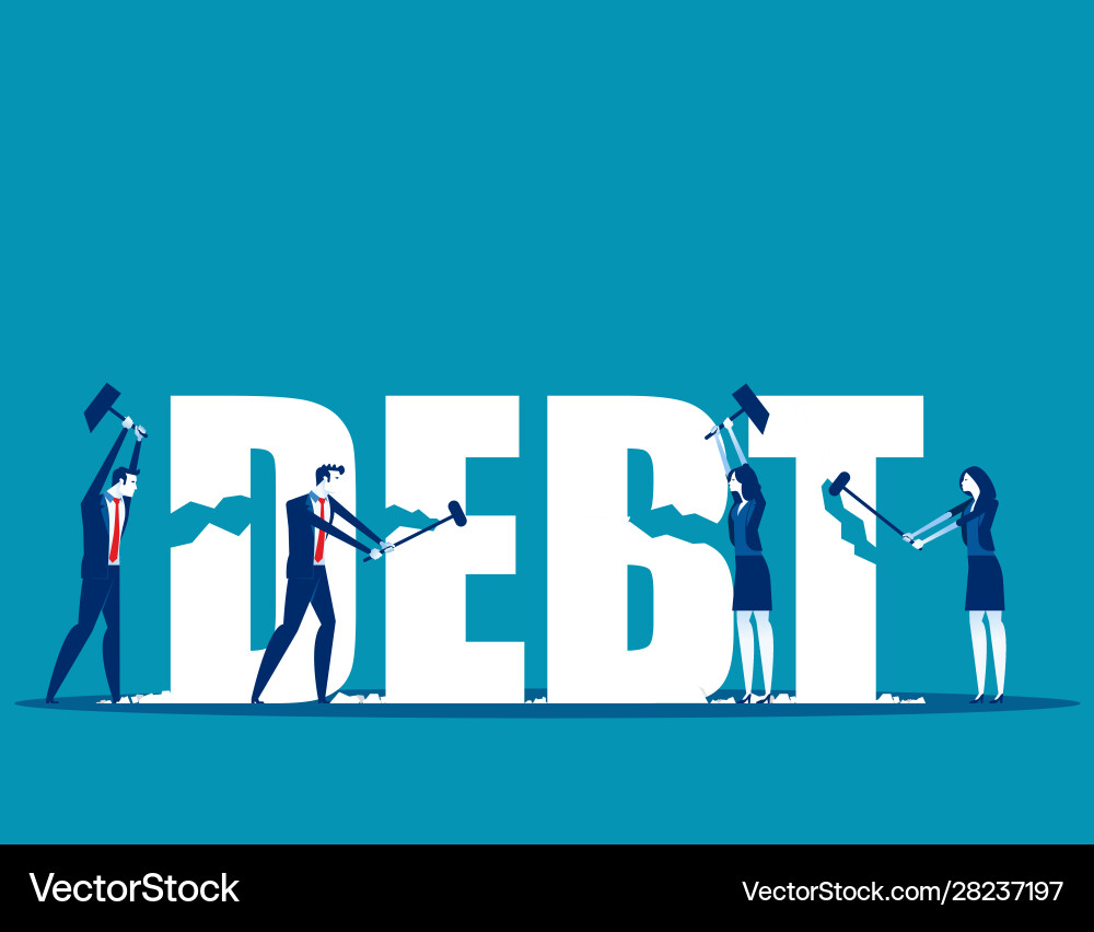 Destruction debt concept business Royalty Free Vector Image