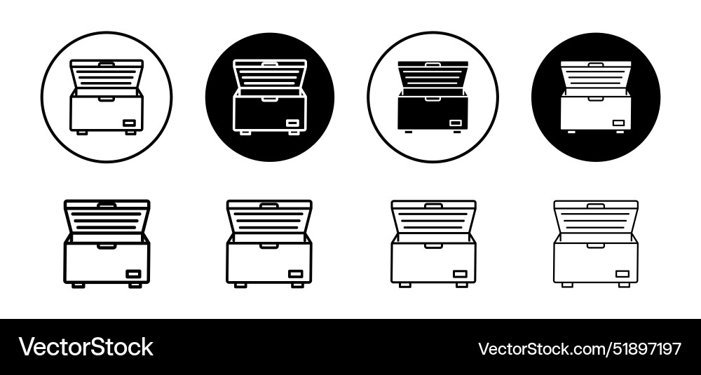Horizontal shop refrigerator icon for cooling Vector Image