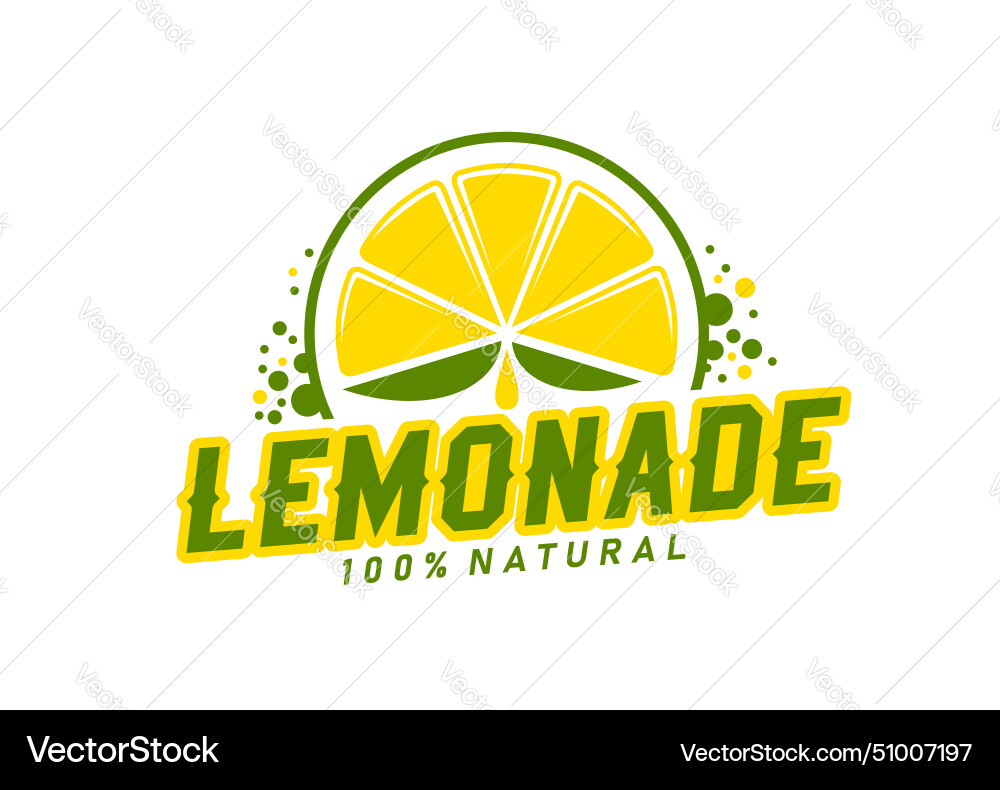 Lemonade drink icon with lemon fruit juice drops Vector Image