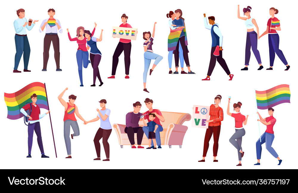 Lgbt flat set Royalty Free Vector Image - VectorStock