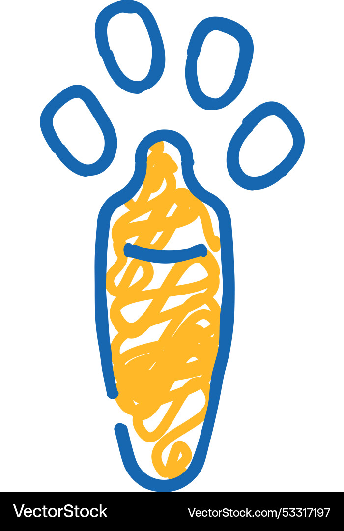 Rabbit hoof print icon doodle Royalty Free Vector Image