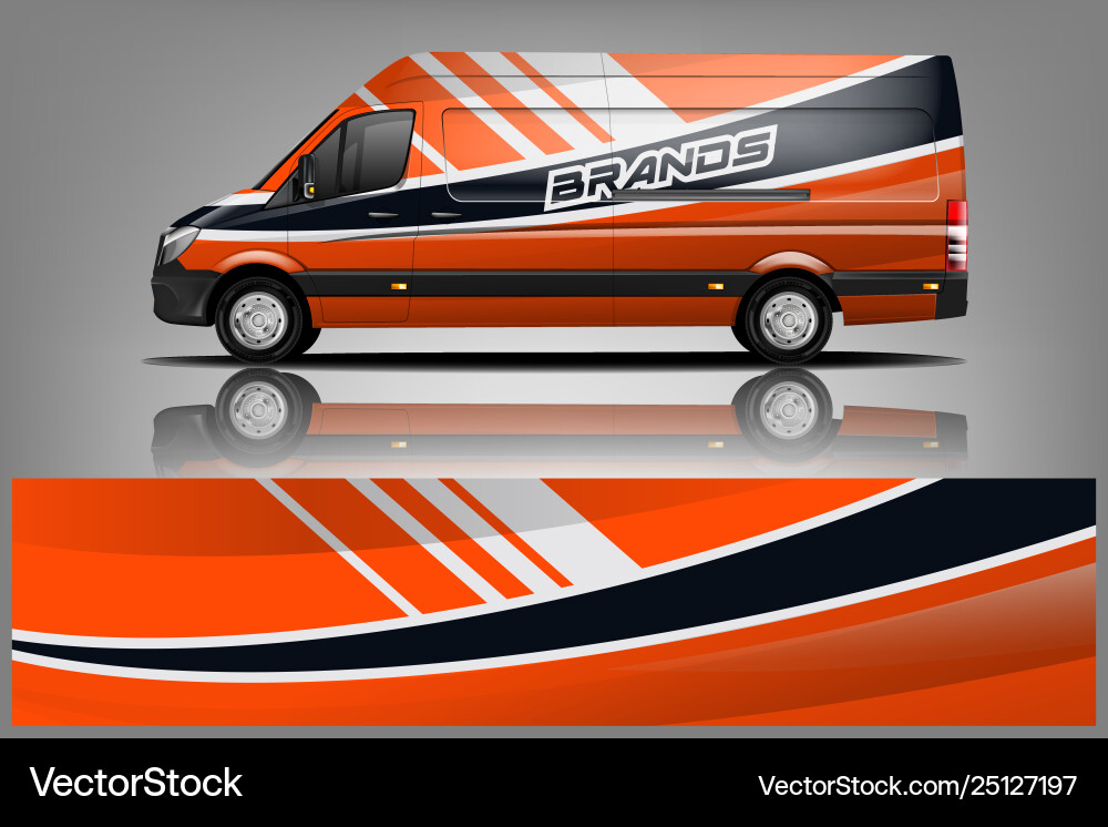 Van car wrap design for company Royalty Free Vector Image