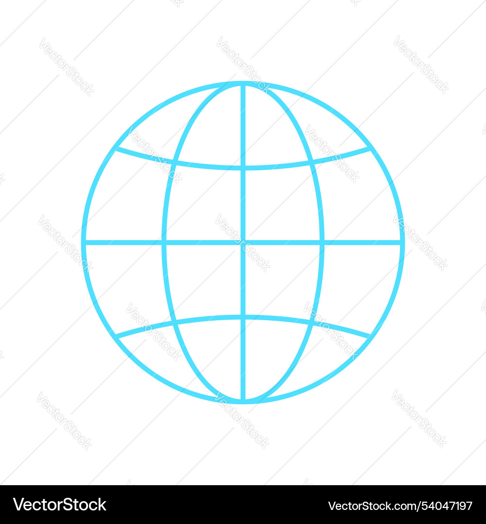 Y2k wireframe earth logo Royalty Free Vector Image