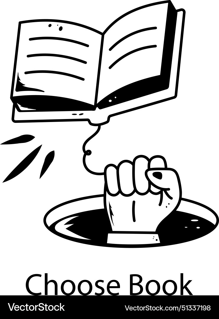 Choose book Royalty Free Vector Image - VectorStock