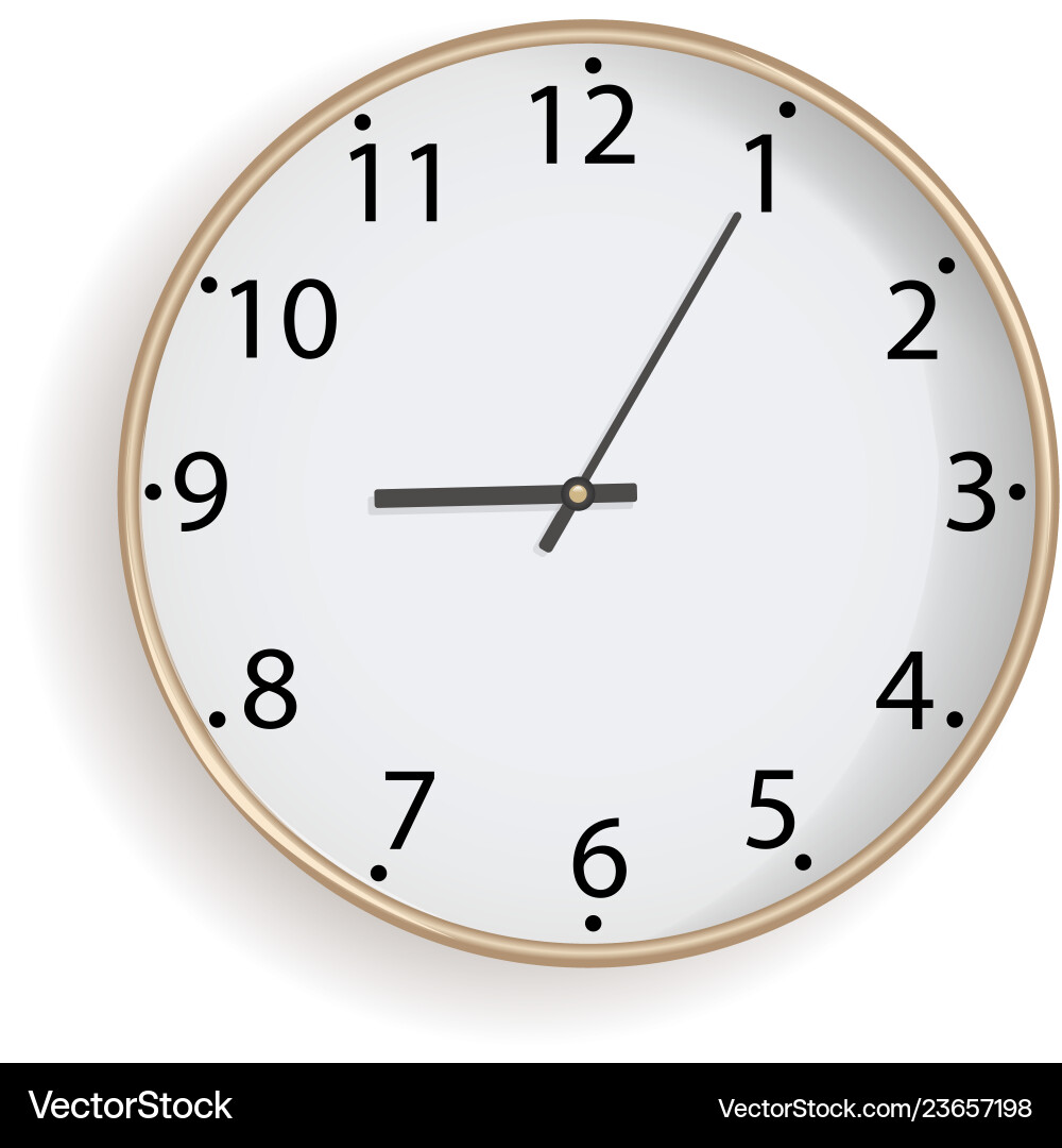 Clock on white background Royalty Free Vector Image
