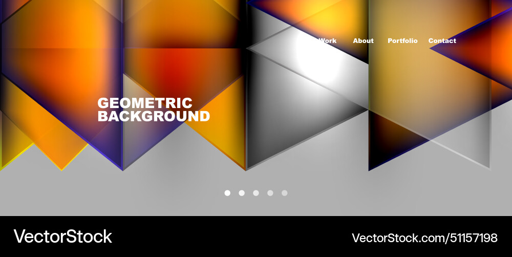 Colorful triangle geometric background with amber Vector Image