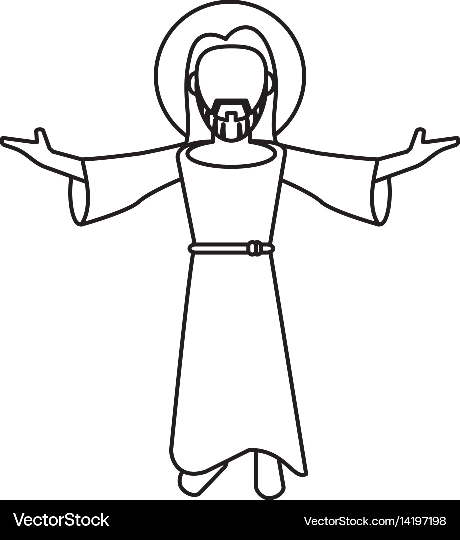 Jesus Christ Faith Outline Royalty Free Vector Image