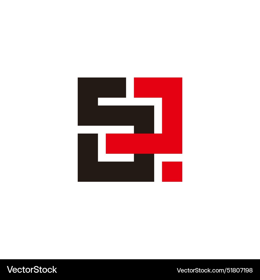 Letter sj colorful square abstract geometric logo Vector Image