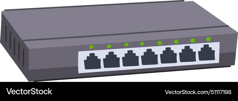 Management network switch cartoon Royalty Free Vector Image