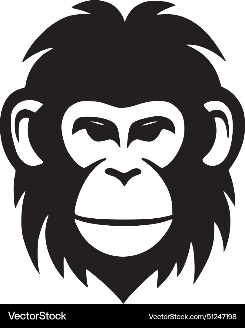 Monkey - minimalist and simple silhouette Vector Image