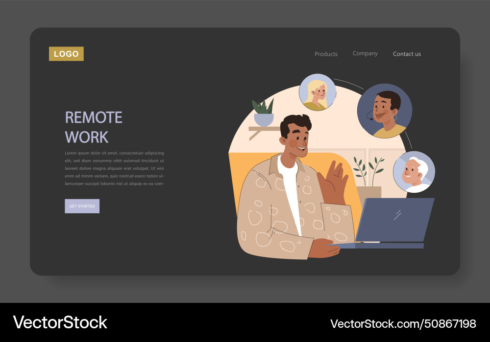 Remote work concept Royalty Free Vector Image - VectorStock