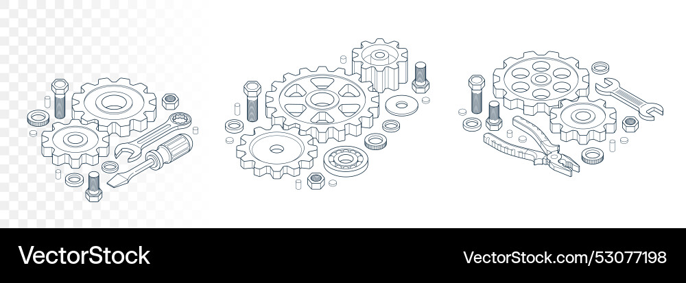 Repair and maintenance concept set technics Vector Image