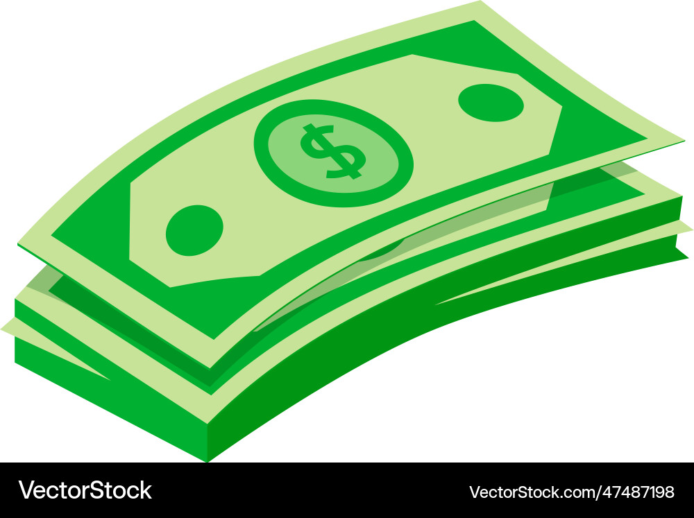 Stack of Green Dollar Bills Royalty Free Vector Image
