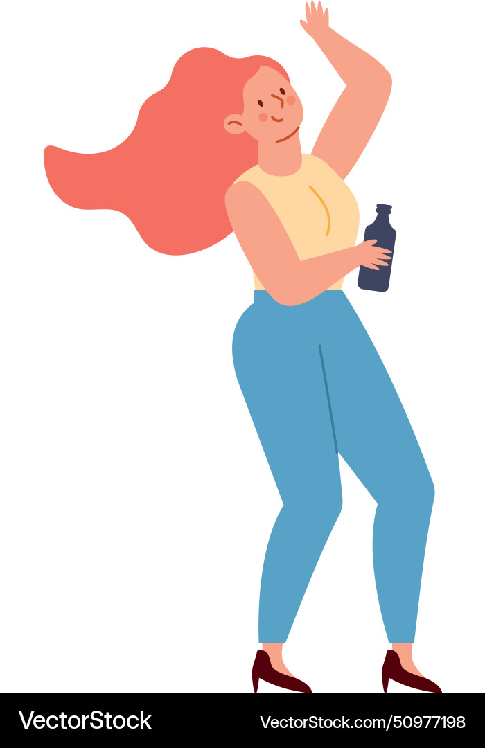 Stag party woman dancing Royalty Free Vector Image