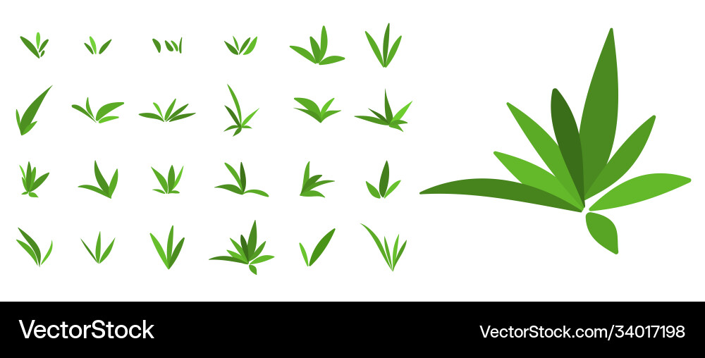 Stylized Green Grass Blocks Royalty Free Vector Image