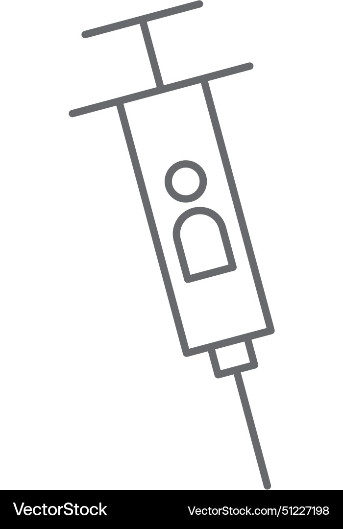 Syringe with human line icon Royalty Free Vector Image