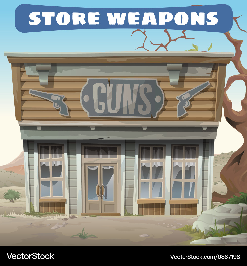 Wild West Gun Store Royalty Free Vector Image - VectorStock