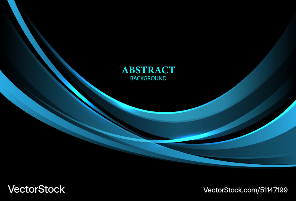 Abstract blue line curve geometric black luxury Vector Image