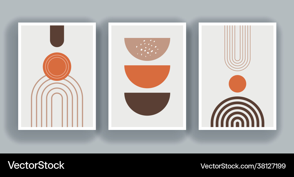 Abstract Line & Circle Wall Art Royalty Free Vector