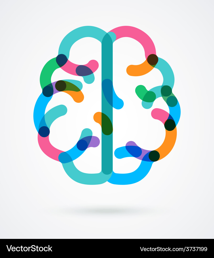 Brain - colorful Royalty Free Vector Image - VectorStock
