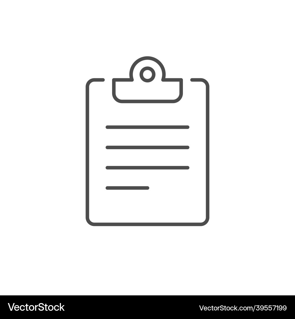 Clipboard or business document line outline icon Vector Image