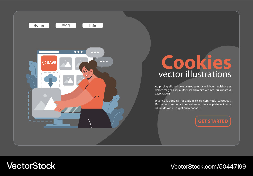 Cookies concept flat Royalty Free Vector Image