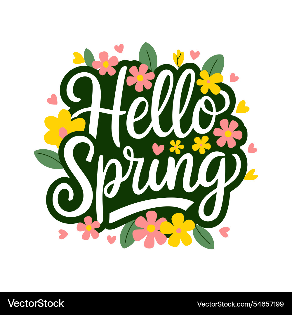 Hello may spring modern calligraphy quote Vector Image