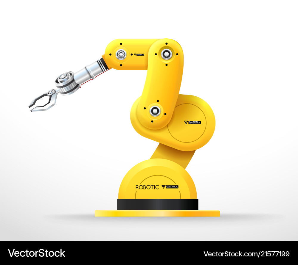 Industrial machine robotic hand arm machinery Vector Image