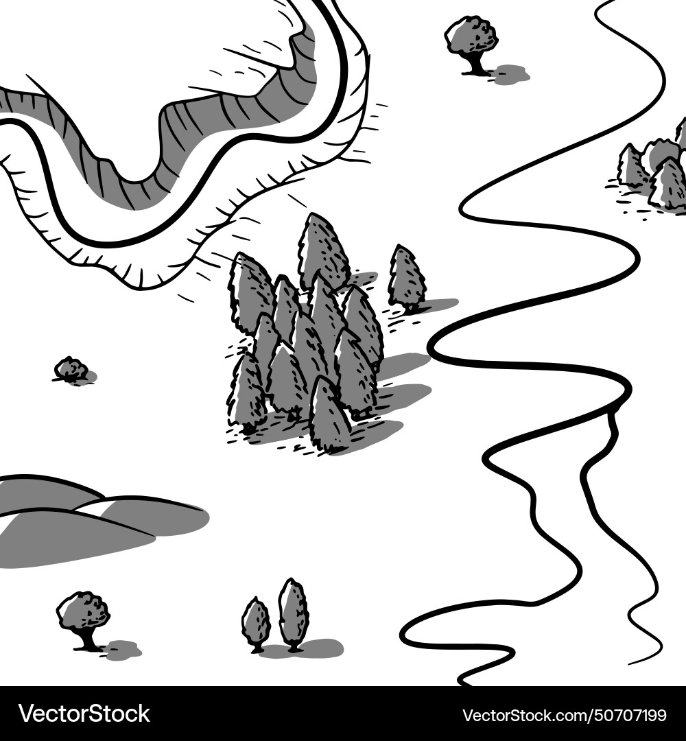 Landscape with a river Royalty Free Vector Image
