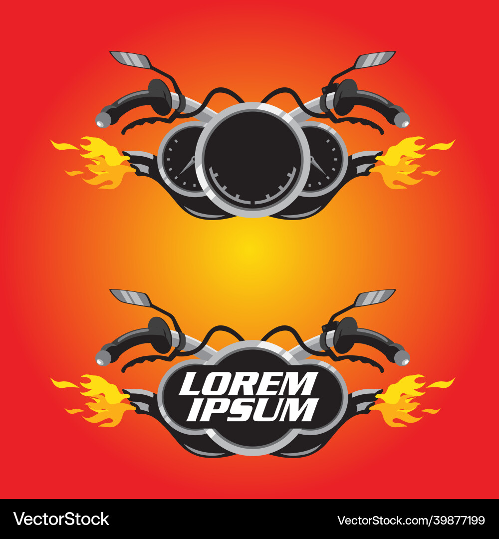 Motorcycle or bike dashboard format Royalty Free Vector