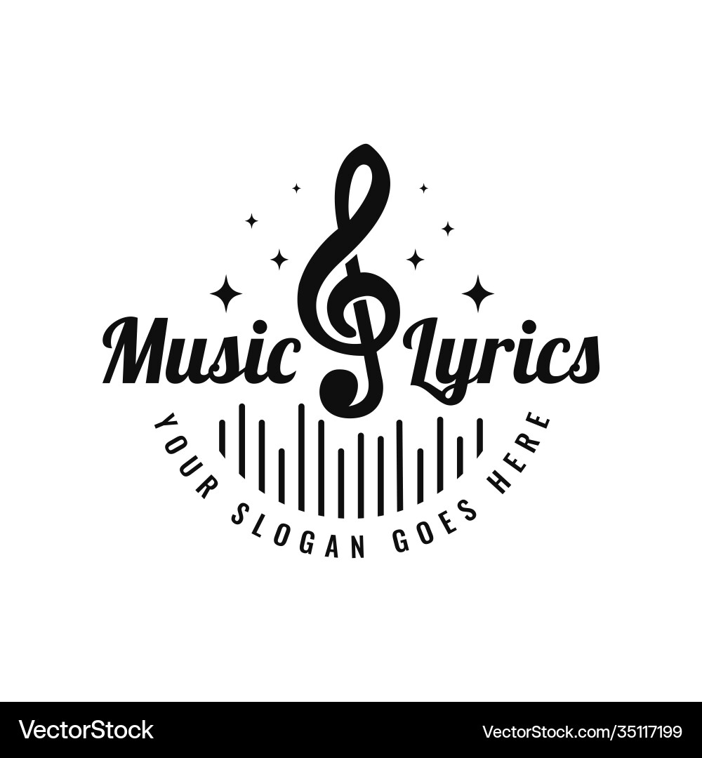 Music lyrics logo mark for concert Royalty Free Vector Image