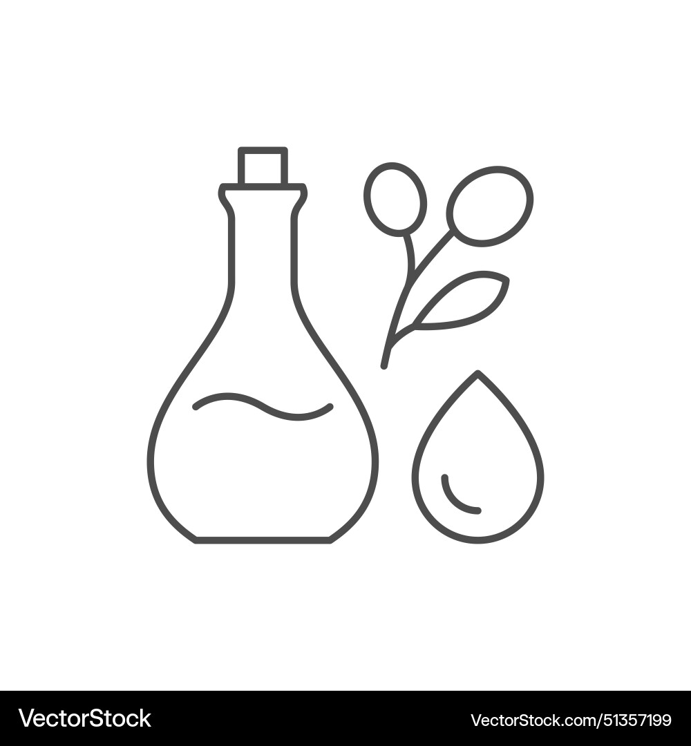 Olive oil line outline icon Royalty Free Vector Image