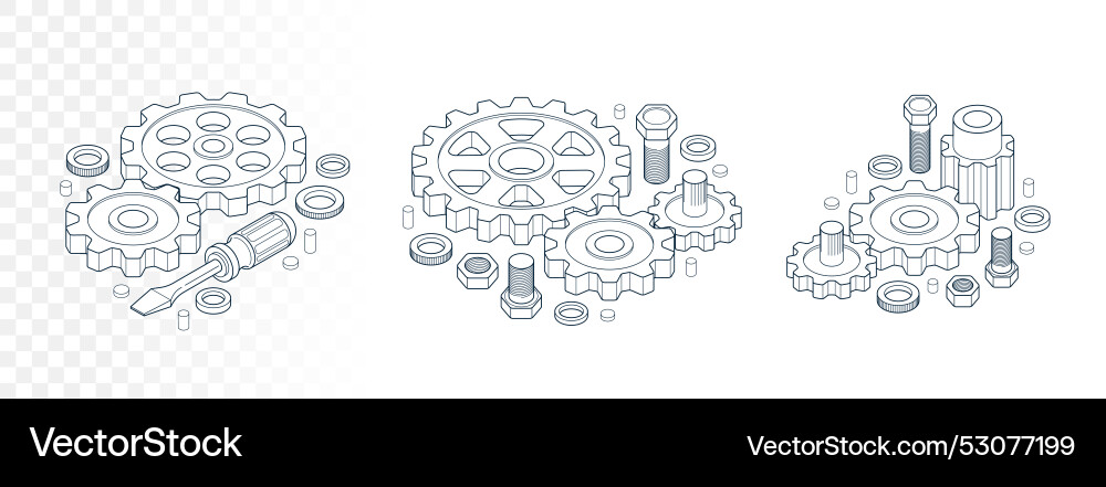 Repair and maintenance concept set technics Vector Image