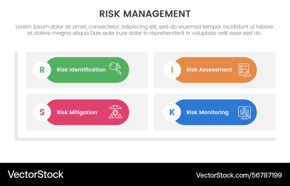 Risk management infographic with 4 point stage Vector Image