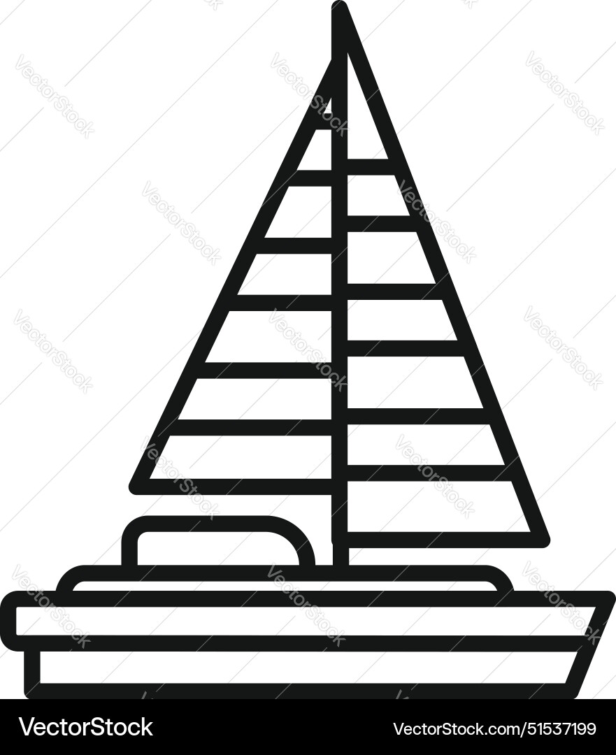 Sailing away on calm water Royalty Free Vector Image