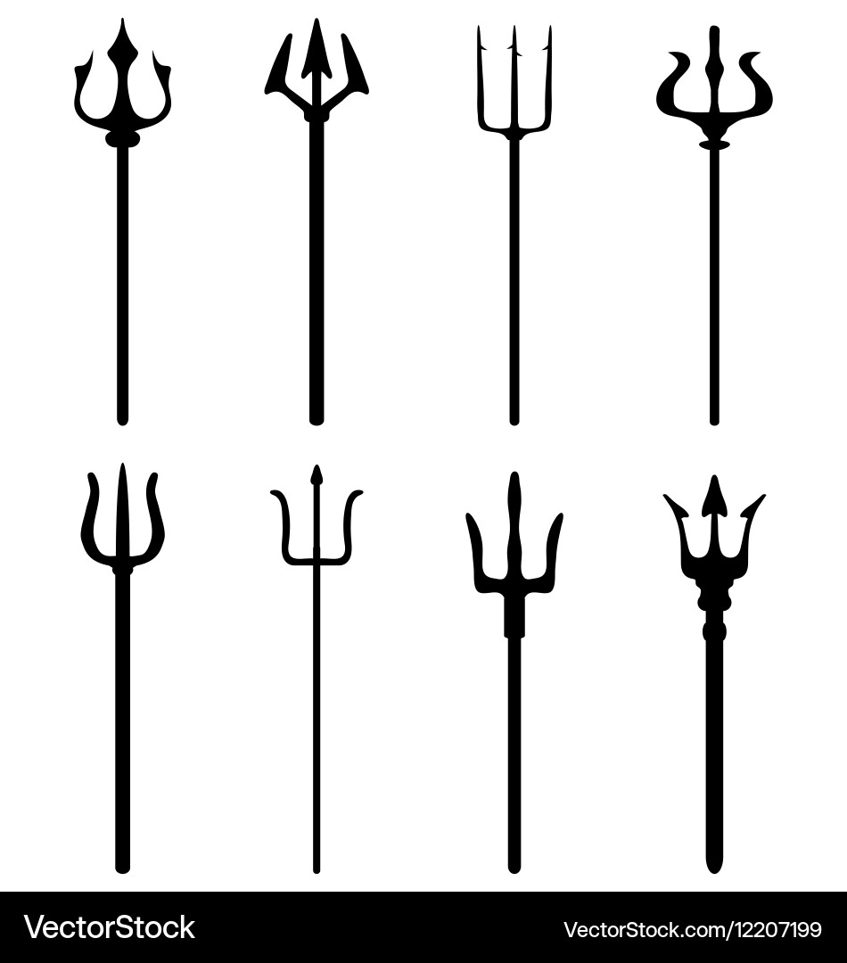 Set of trident Royalty Free Vector Image - VectorStock