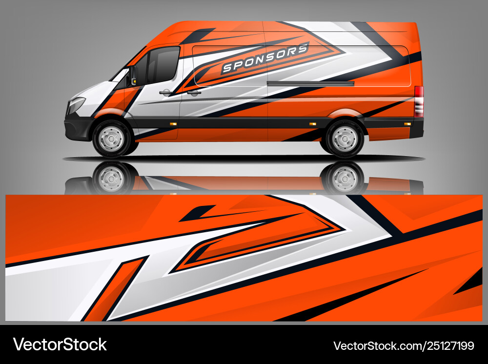 Van car wrap design for company Royalty Free Vector Image