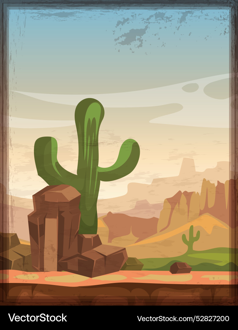 Arizona Desert Landscape Royalty Free Vector Image