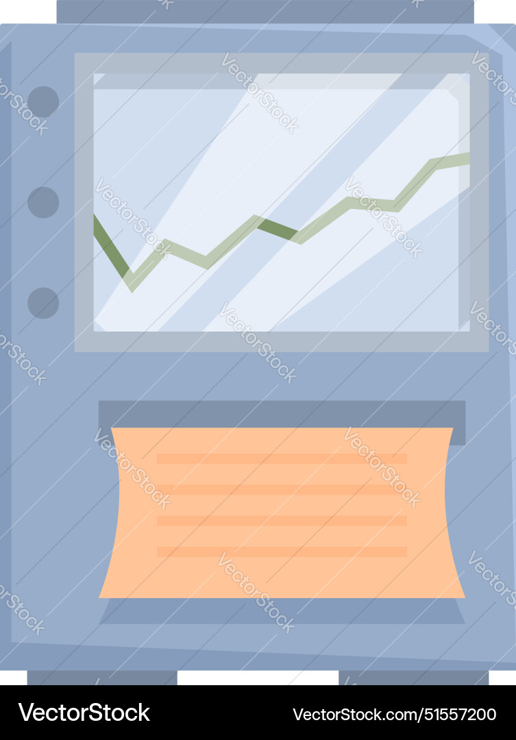 Atm machine printing receipt showing growing chart