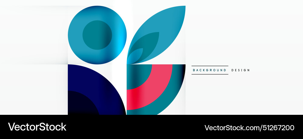 Azure and magenta logo with circles leaves Vector Image