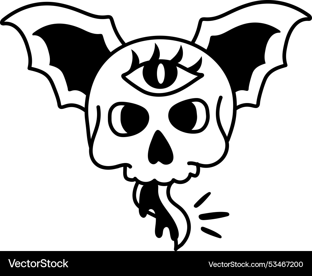 Bat skull Royalty Free Vector Image - VectorStock