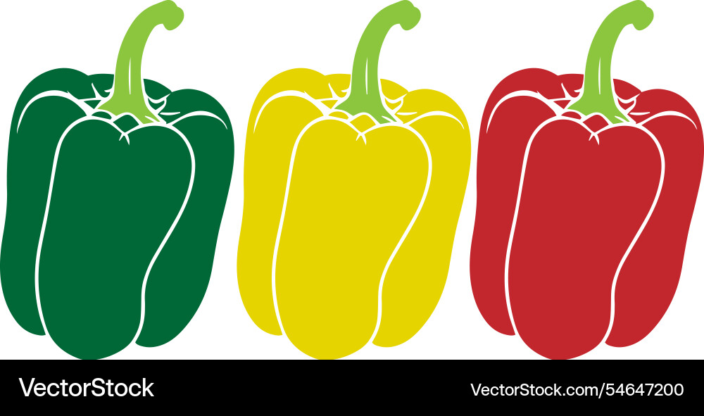 Bell pepper vegetable abstract colorful 7 Vector Image