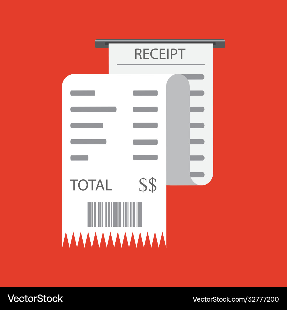 Bill atm financial checkpaper receipts icon Vector Image