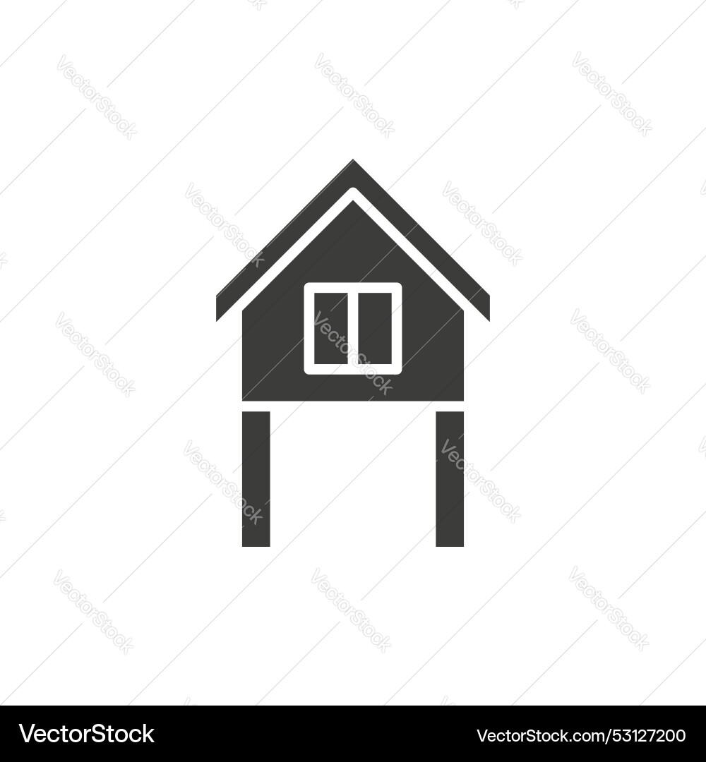 Chicken coop line icon isolated on white Vector Image
