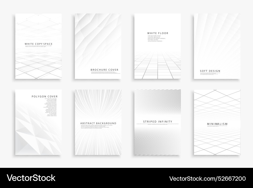 Collection of white futuristic templates Vector Image