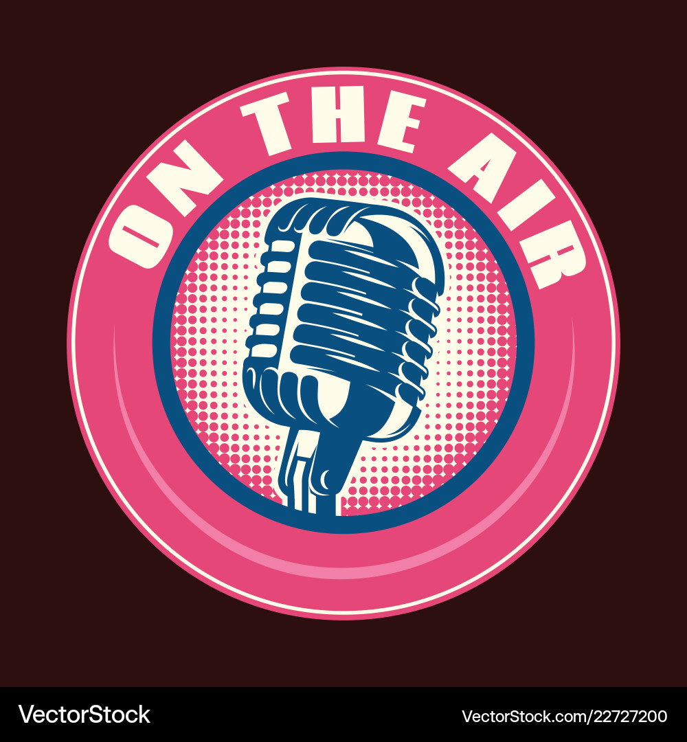 Color template with a microphone Royalty Free Vector Image