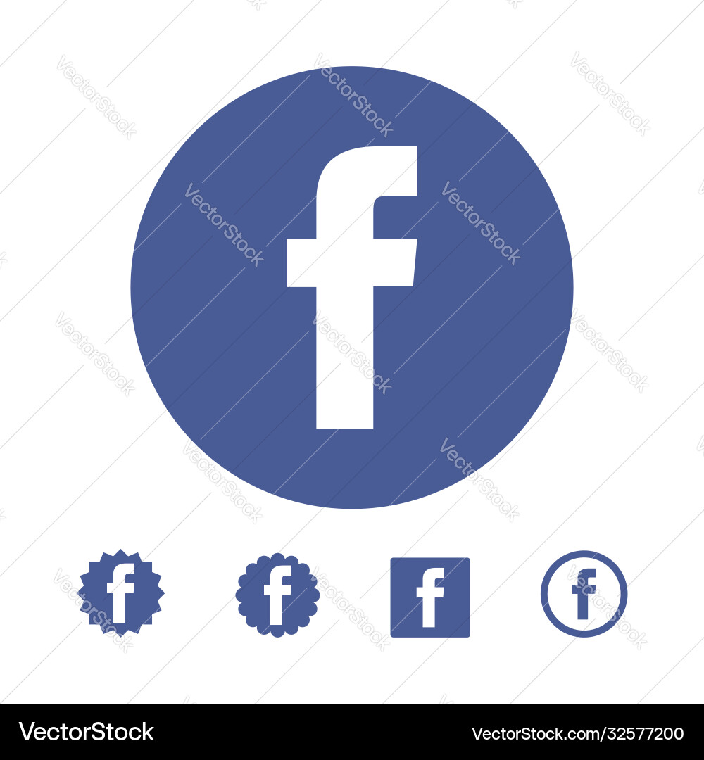 Facebook Logo - Blue and White Royalty Free Vector Image