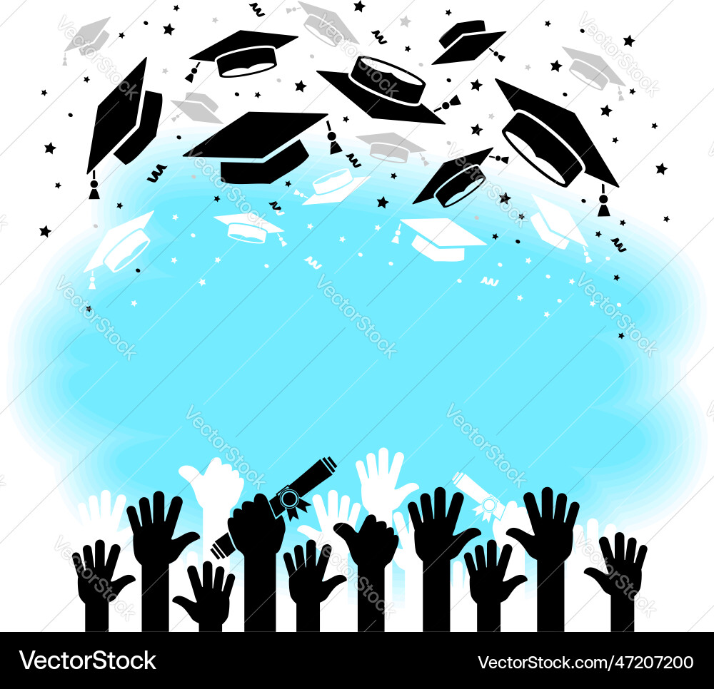 Graduation ceremony students Royalty Free Vector Image