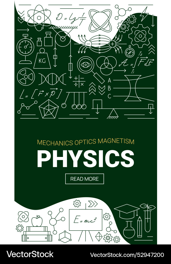 Line flyer physics science Royalty Free Vector Image