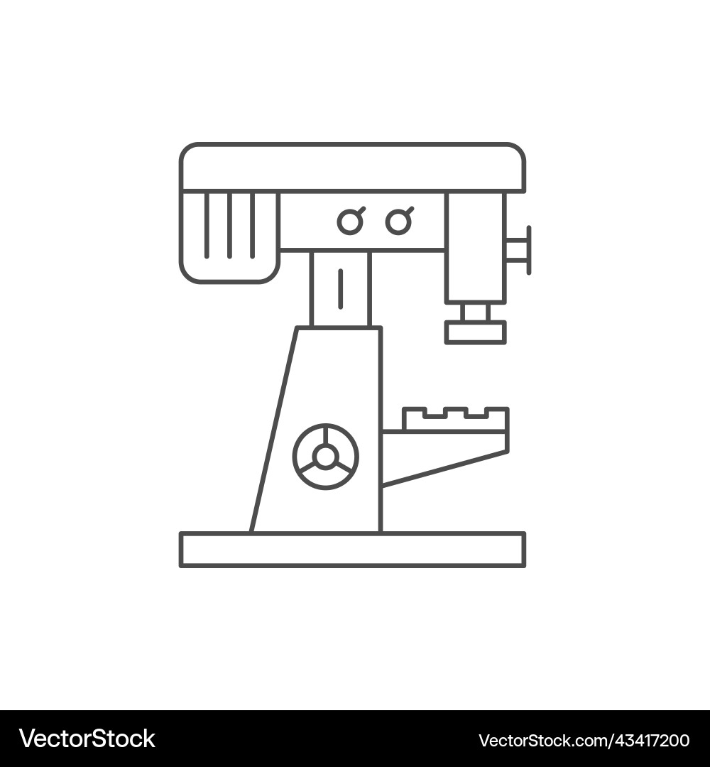 Milling machine line outline icon Royalty Free Vector Image